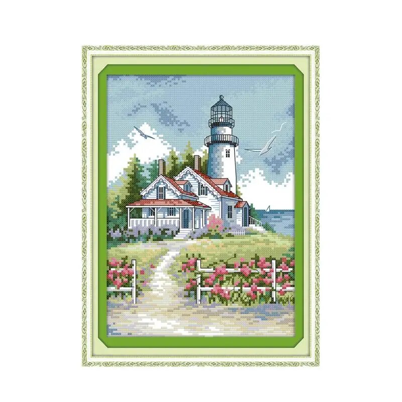 Набор для вышивки крестом Dreamfounder Маяки 14ct print canvas