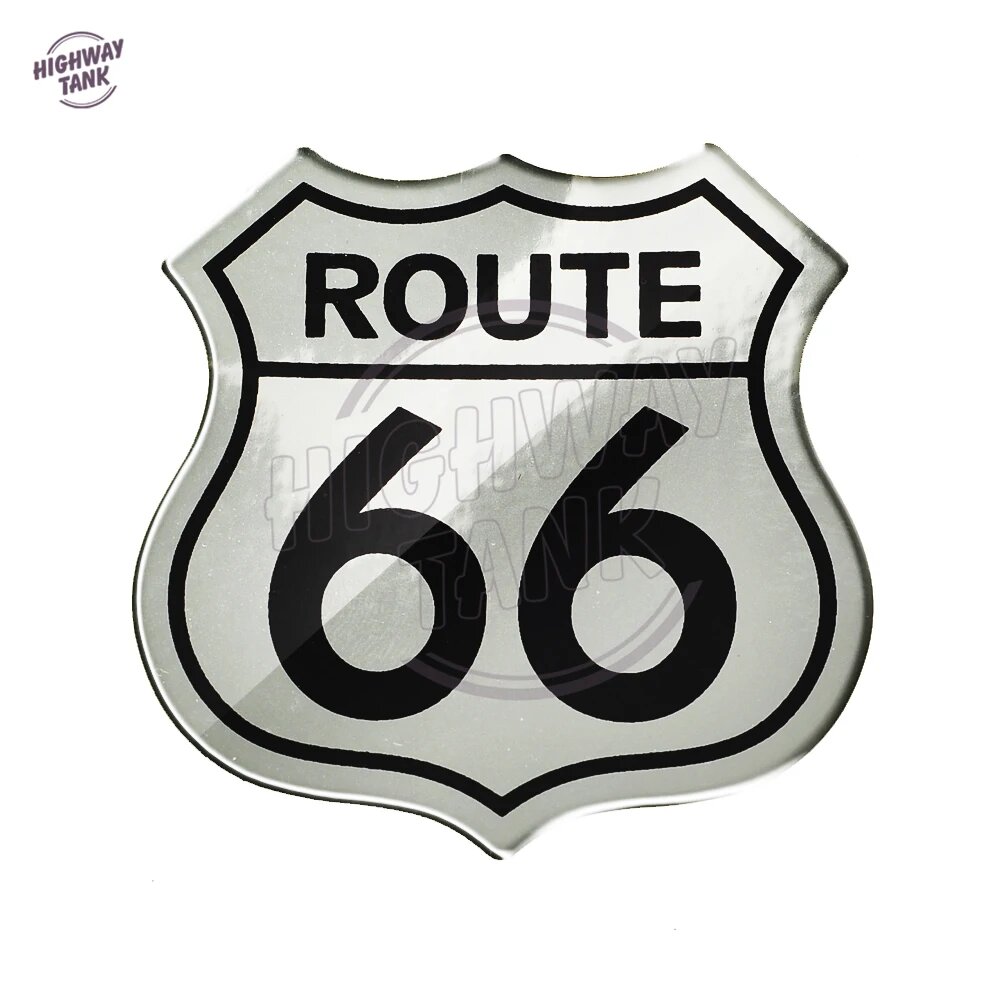 Наклейка Route 66, серебряная, для мотоцикла