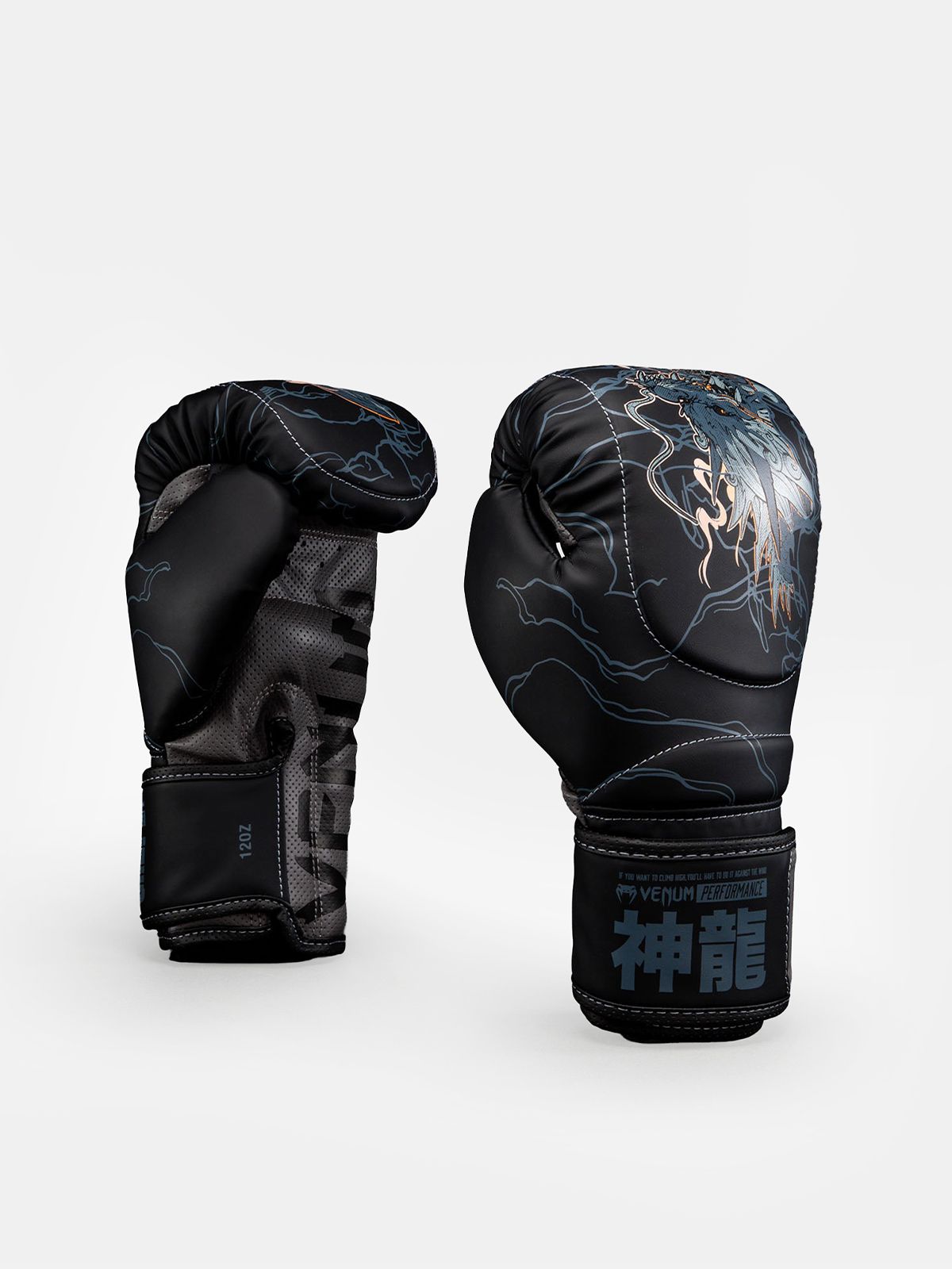 Перчатки боксерские Venum Thunder Dragon Black/Grey/Copper (10 унций)