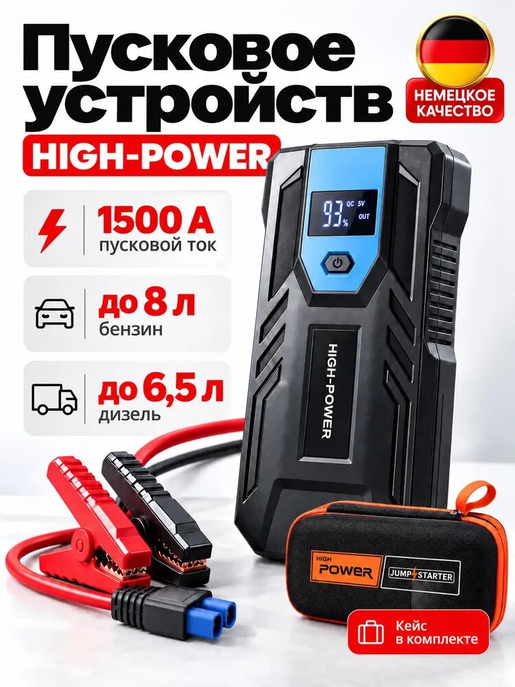 Пусковое устройство для автомобиля, бустер автомобильный с кейсом
