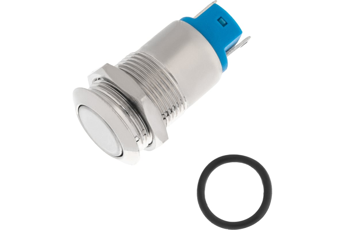 Набор Кнопка антивандальная Rexant ON-OFF d12 (2с) выпуклая с фиксацией (A12-B2) {06-0340-A} (2 шт)