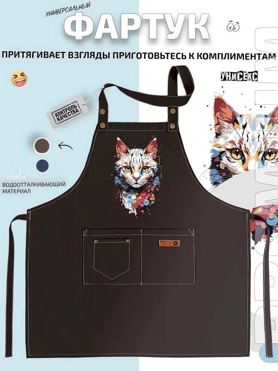 Фартук Мейн-кун Maine Coon кот порода домашний питомец кухонный с принтом универсальный