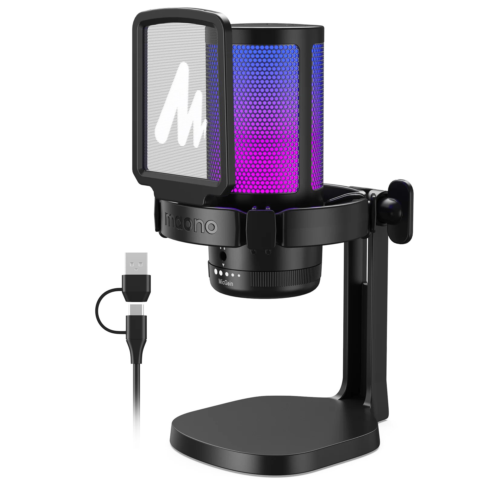 MAONO DGM20 USB Микрофон RGB, черный