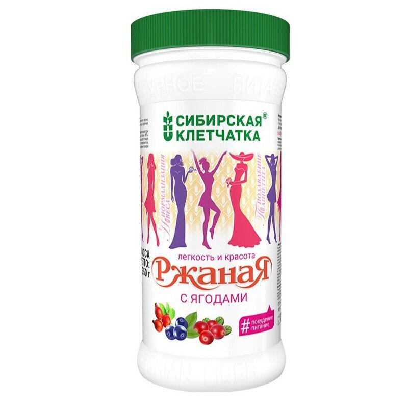 Клетчатка Сибирская клетчатка, Ржаная, со вкусом ягод, 350 г