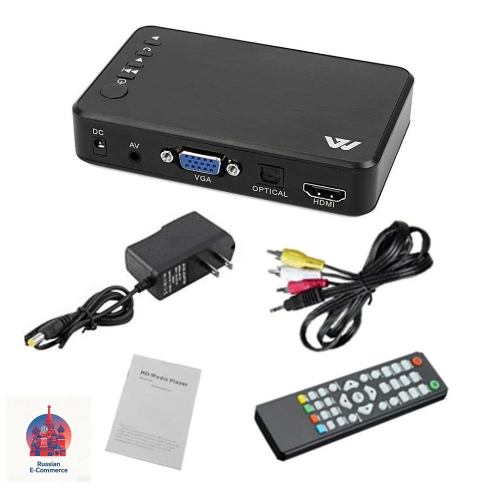 1080P портативный мультимедийный проигрыватель Full HD Video Player 1080P H.264 AV/HDMI/VGA выход USB внешний HDD Media Player для MKV RMVB