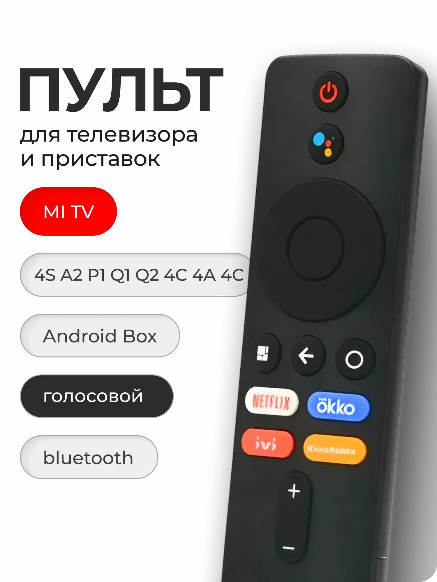 Универсальный голосовой пульт для телевизора и приставки XMRM-M3 XMRM-M6 / Mi TV A2, Q1E, Q2, Stick, P1, Ми ТВ Android TV Box