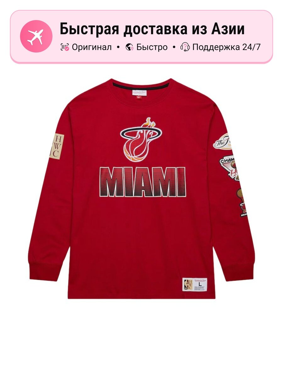 Футболка Mitchell & Ness Mitchell Ness x NBA Miami Heat Team Vintage Logo Allover T Shirt