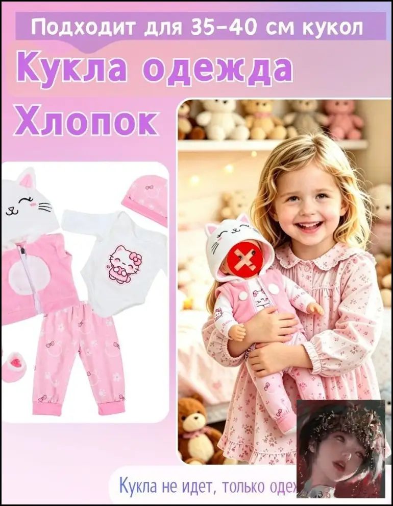 Кукла реборн одежда хлопок Подходит для 35-40 см кукол набор аксессуаров