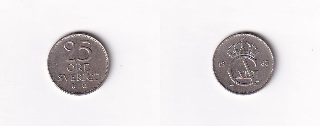 Швеция 25 эре 1963 год