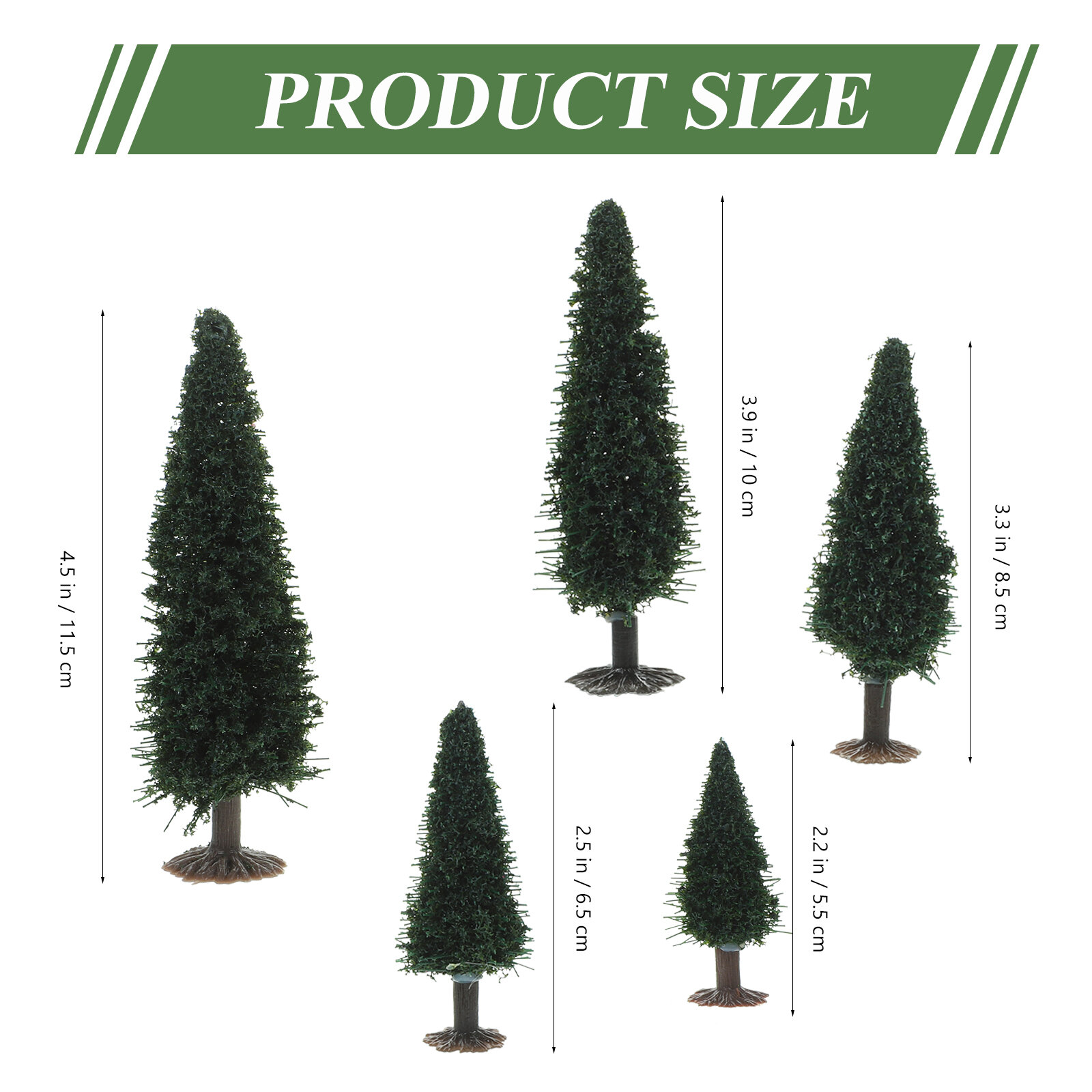 15 Штук Миниатюрные Уличные Деревья Модели Ландшафтного Декора Размер Green