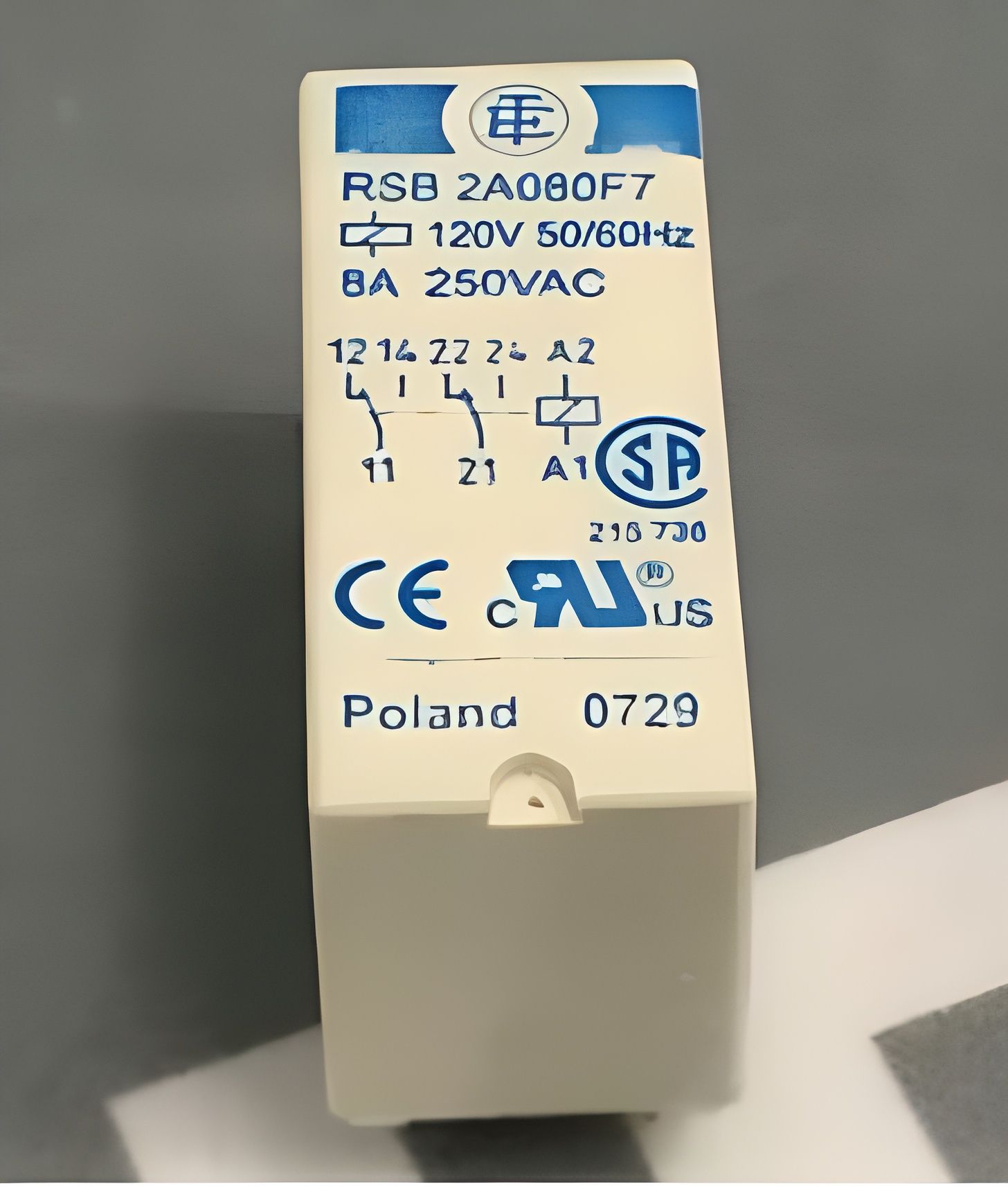 Реле электромеханическое: контакты 2CO 8A AgNi катушка 120V AC