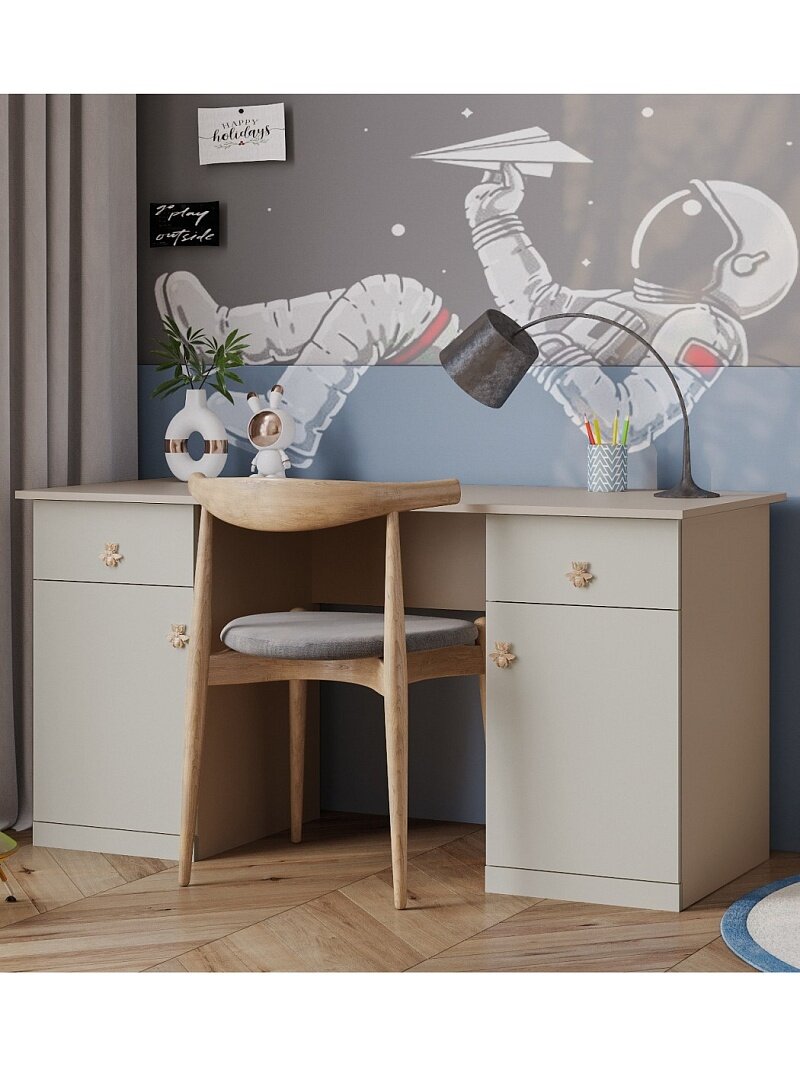 Письменный стол МебельЛэнд24 Скарабей Mini - 6 Кашемир 150x60x75 бежевый