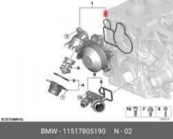 Прокладка помпы BMW 3-СЕРИЯ E90/E91 (2005>)/BMW 5-СЕРИЯ F10/F11