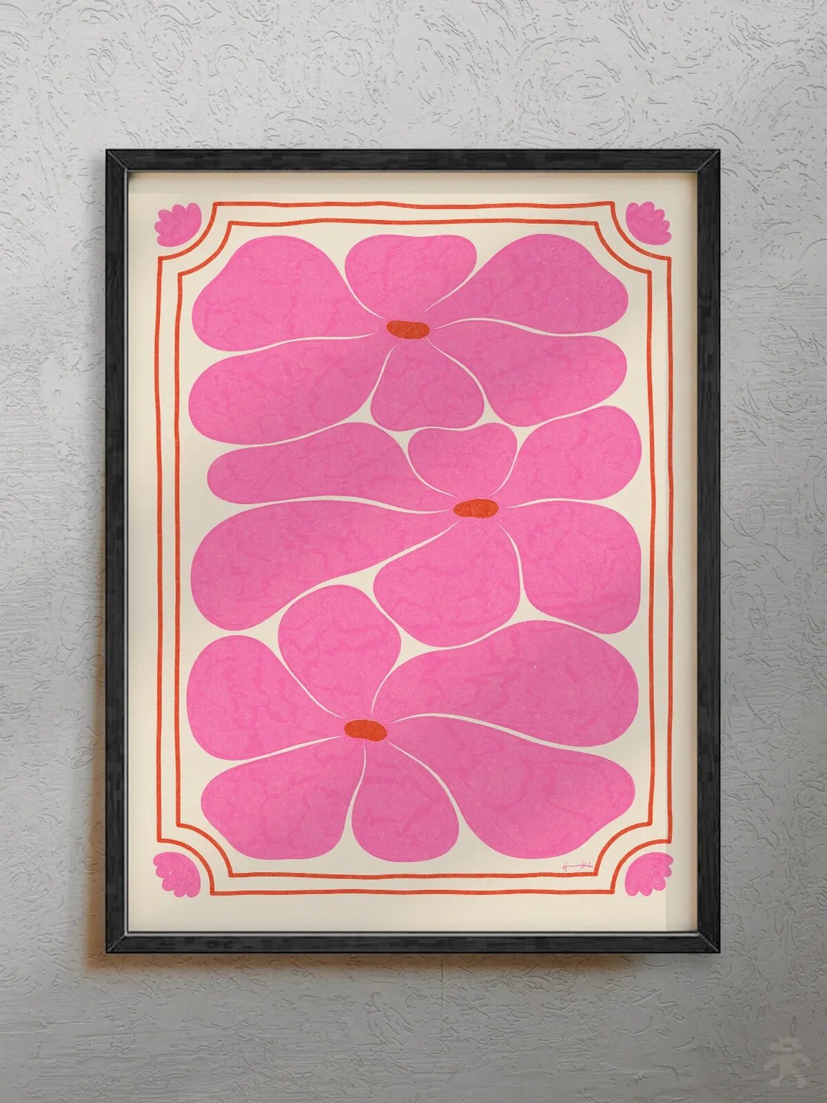 Интерьерный постер "Nostalgia Pink" в стиле pinterest, формата 30x40 см.