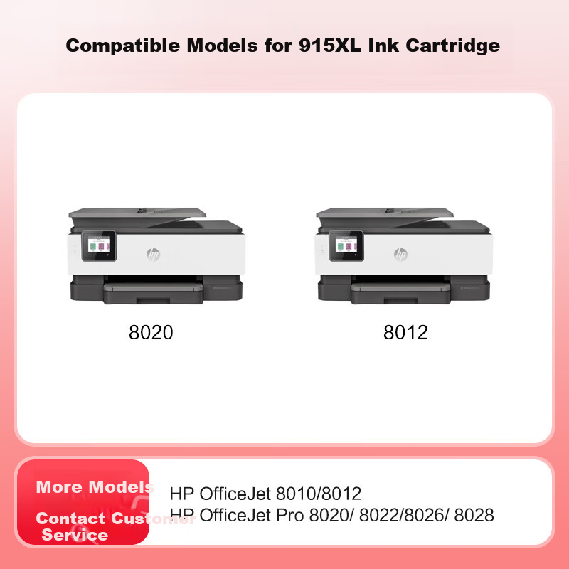 Совместимая черная чернильная кассета 915XL для принтеров HP OfficeJet Pro 8020 Цвет：Черная чернильная