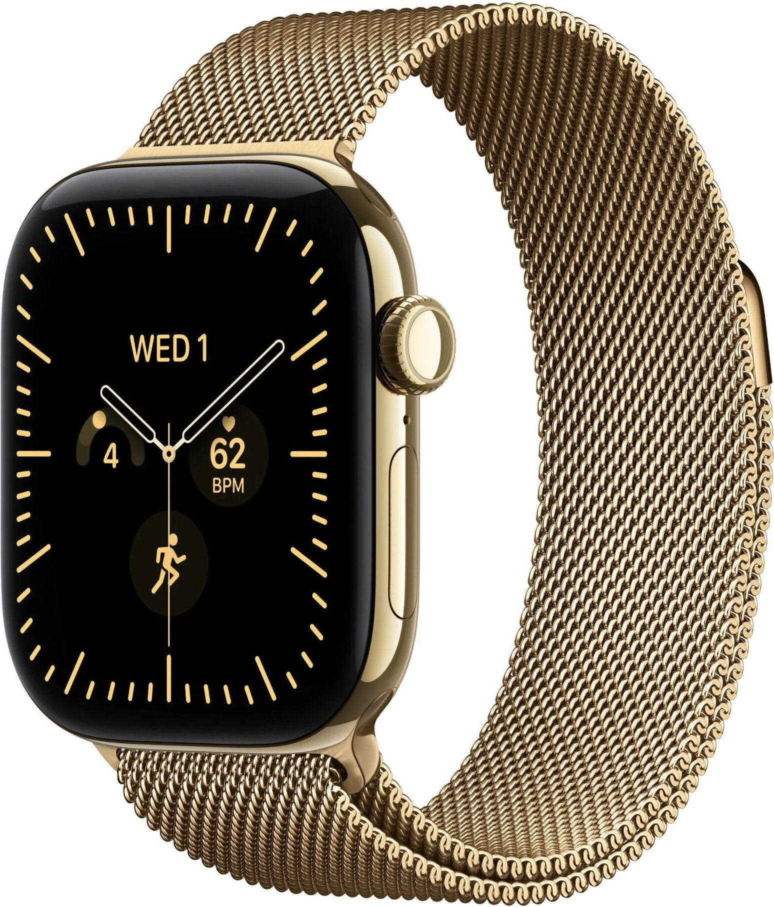 Умные часы Apple Watch S12, 42 mm, GPS+Cellular, Radiant Gold Titanium, Radiant Gold Milanese Loop