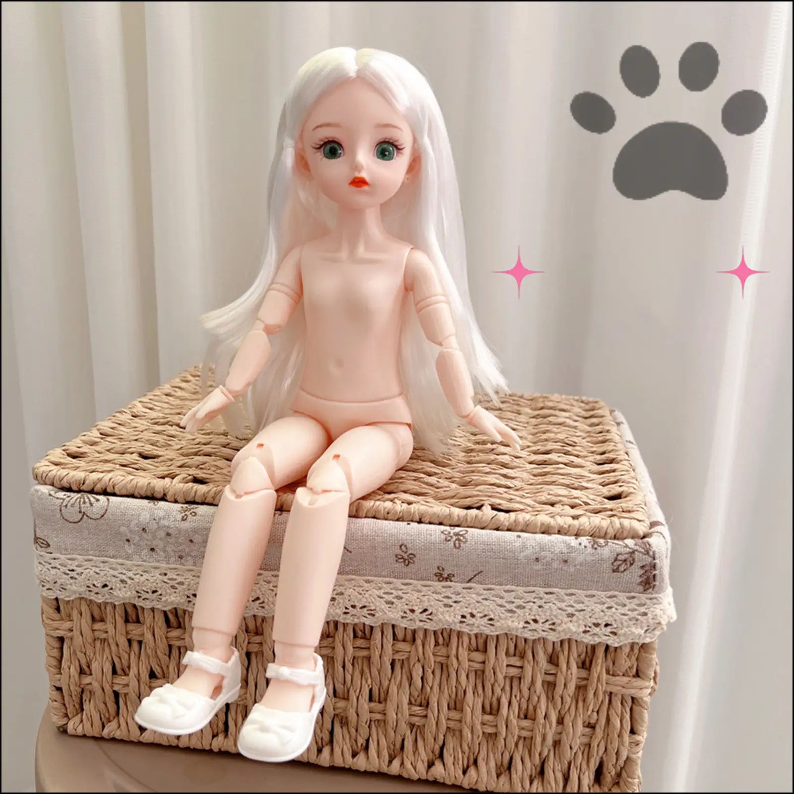 BJD кукла с 20 шарнирами, 30 см, золотые прямые волосы, фиолетовые глаза, с головой, телом и обувью