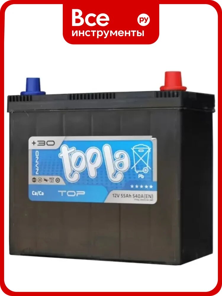 Автомобильный аккумулятор TAB Topla top 6ст-55.0 яп ст/тонк. кл. с переходн. 118255