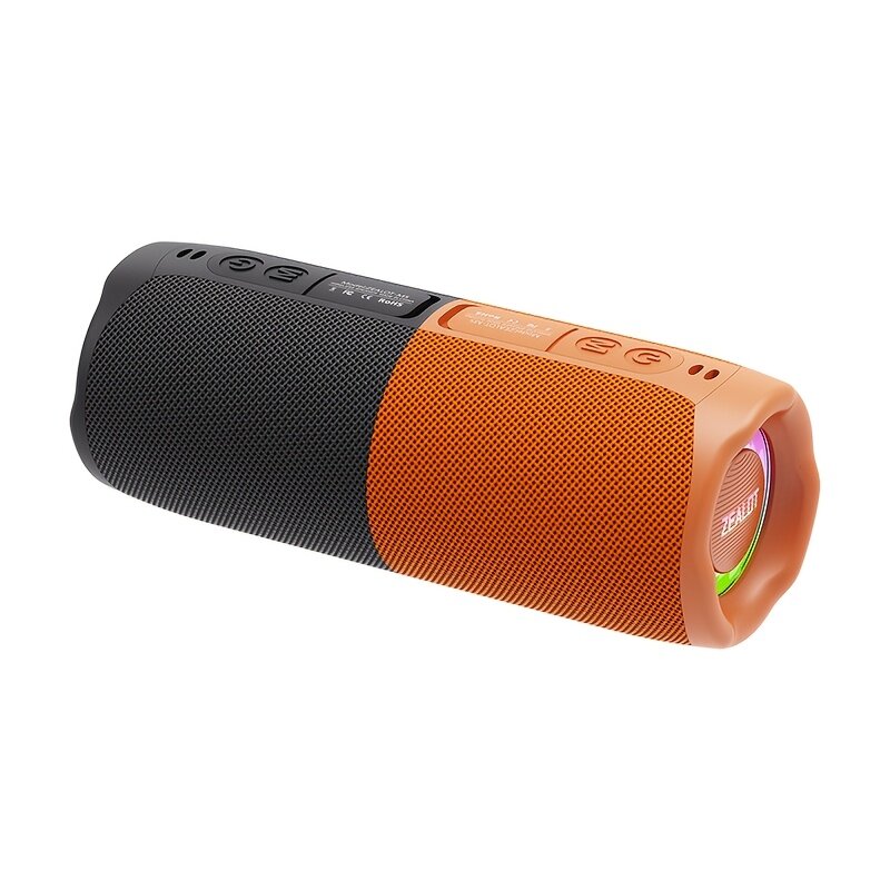 Беспроводная Bluetooth-колонка 20 Вт с двумя динамиками, аккумулятор 1800 мАч, Bluetooth 5.4, автоматическое сопряжение, защита IPX4, оранжевая