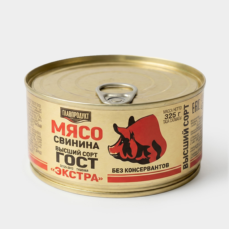 Свинина тушеная Экстра Главпродукт, 325 г