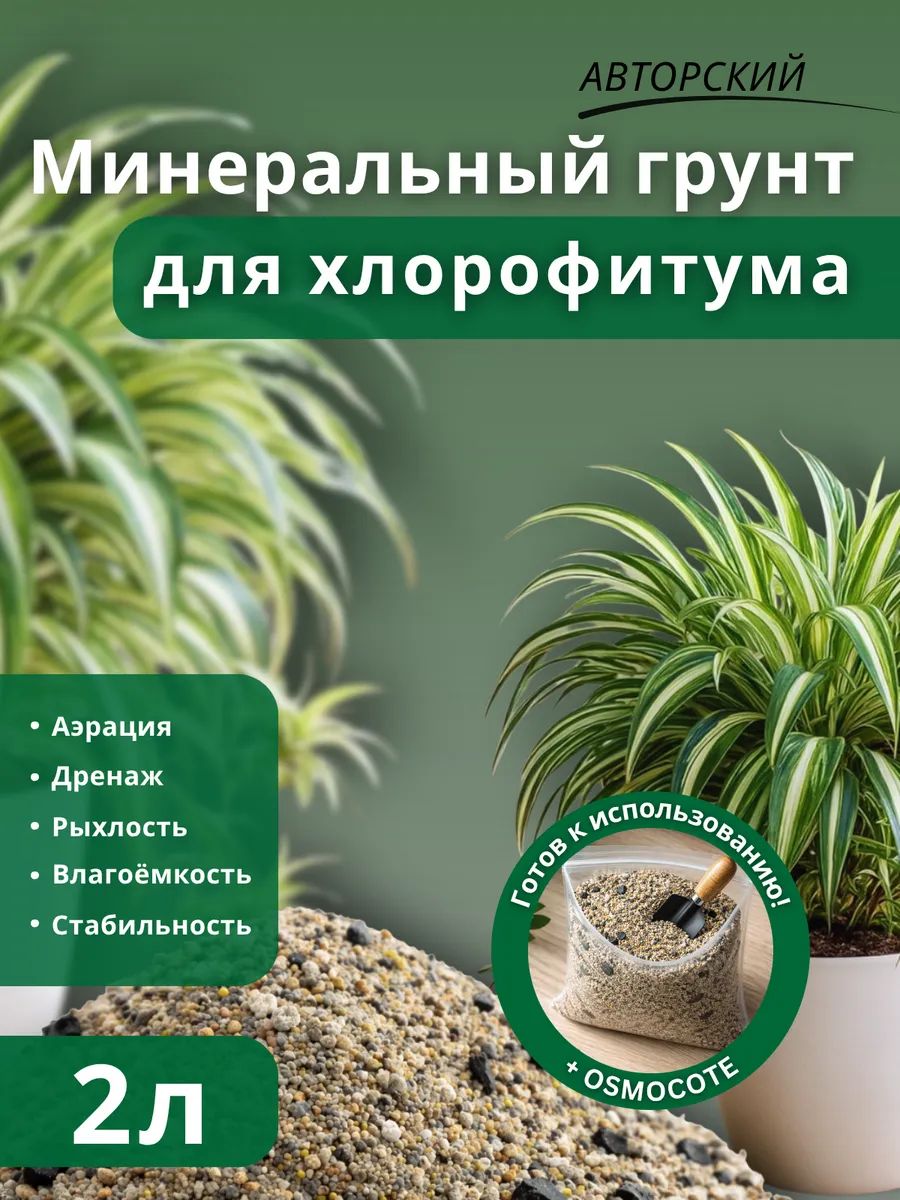 Минеральный грунт для Хлорофитума 2л готовый