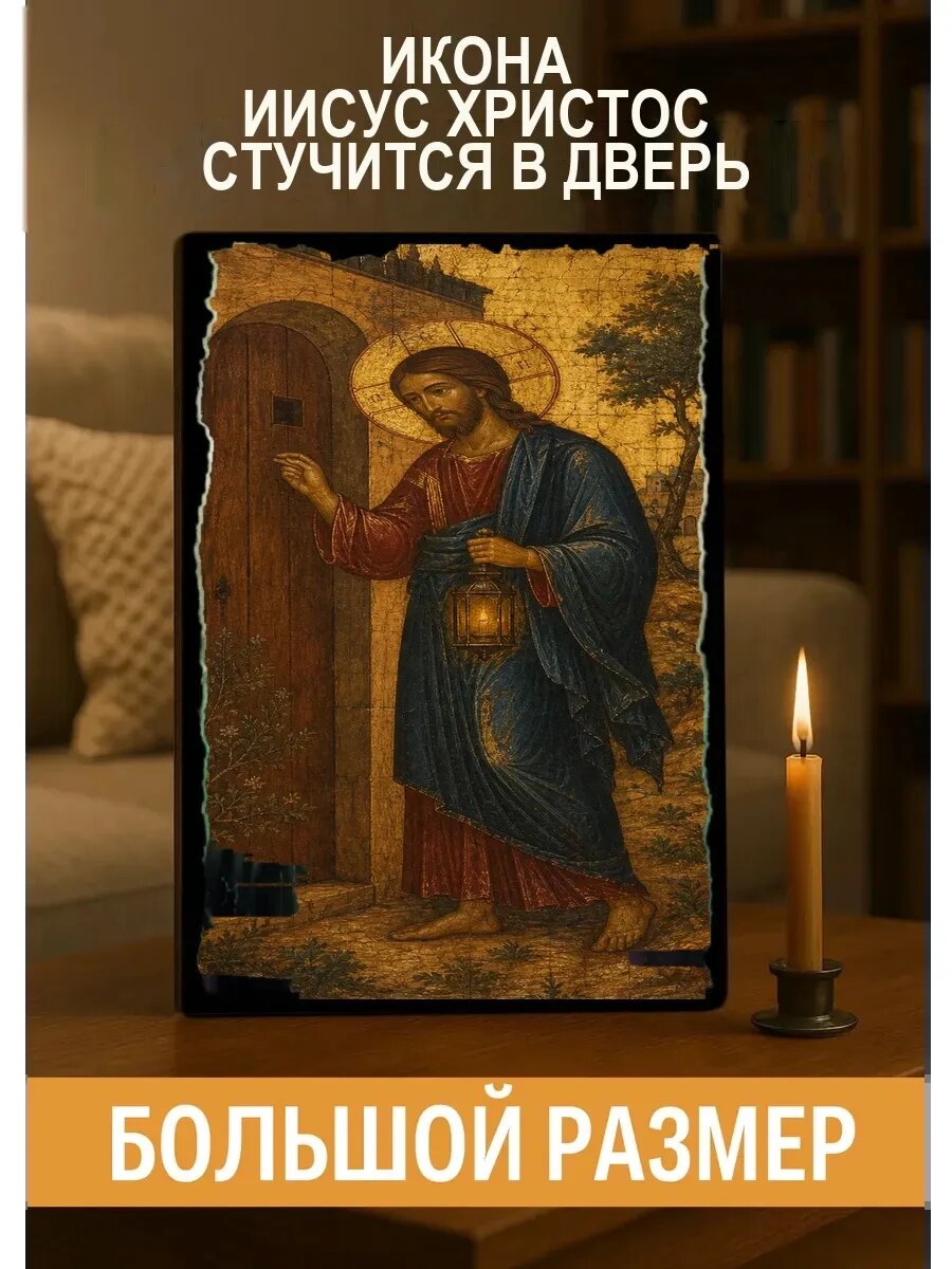 Икона Иисус Христос Стучится В Дверь, на дереве, 30×40 см, освящённая
