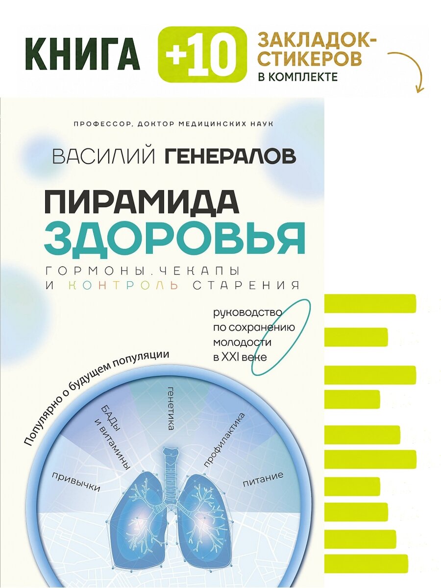 Пирамида здоровья: гормоны, чекапы и контроль старения. Комплект: книга + 10 закладок-стикеров