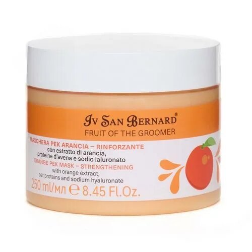 Iv San Bernard Fruit of the Groomer Orange Strengthening Mask / Средство Ив Сан Бернард Маска для Слабой Выпадающей шерсти с Силиконом Восстанавливающая 250 мл