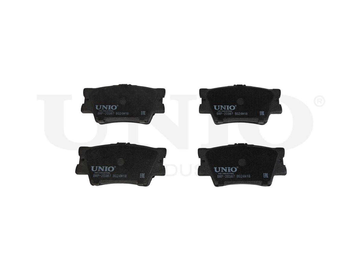 Колодки тормозные диск. задние toyota rav 4 (a30, a40) 05-, camry (xv40, xv50) 06-, lexus es (xv40, xv60) 06- (UNIO BRP-20387)