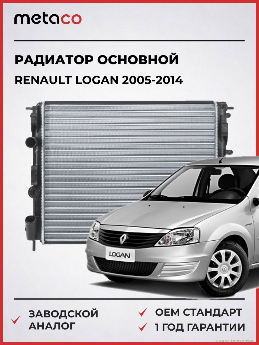 Радиатор основной METACO 8010161 Рено Логан Renault Logan 2005-2014