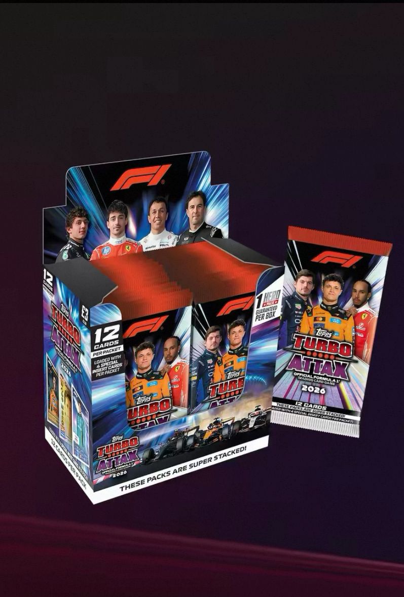 2026 Topps Turbo Attax F1, коллекционные карты, 1коробка 24 пакета, всего 288 карт, шанс вытащить Turbo Chrome numbered cards и 1/1 Autograph Cards