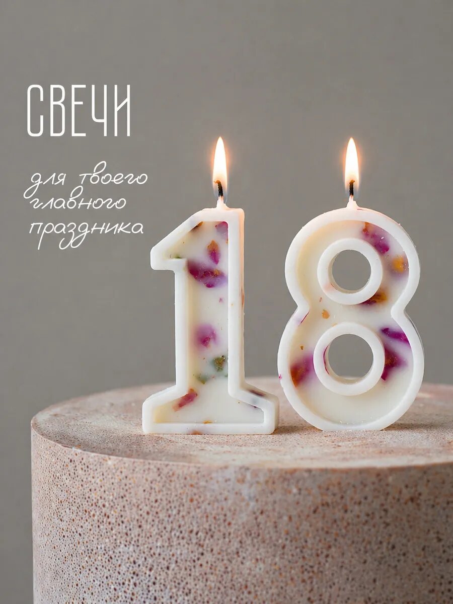 Свечи для торта цифры 18 украшение дня рождения