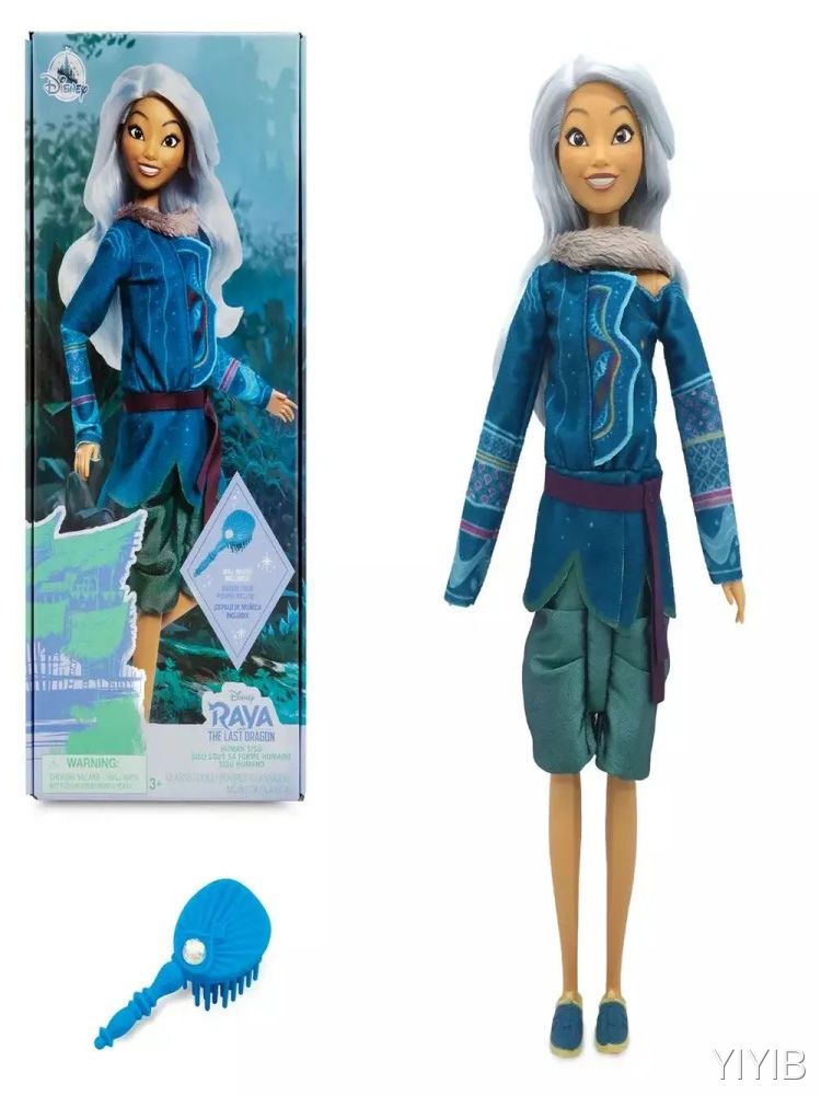 Кукла Disney Сису из Райя и последний дракон с расческой синий наряд белый волос подарок 3+ фигурка