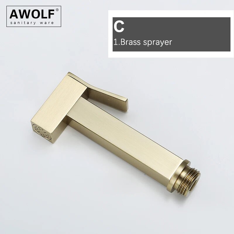 AWOLF Матовый золотой душевой набор для биде AP2112