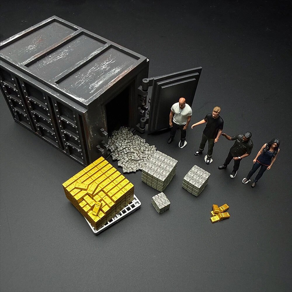 Kicarmod 1/64 F&F набор фигур "Классическая сцена с открытым сейфом"
