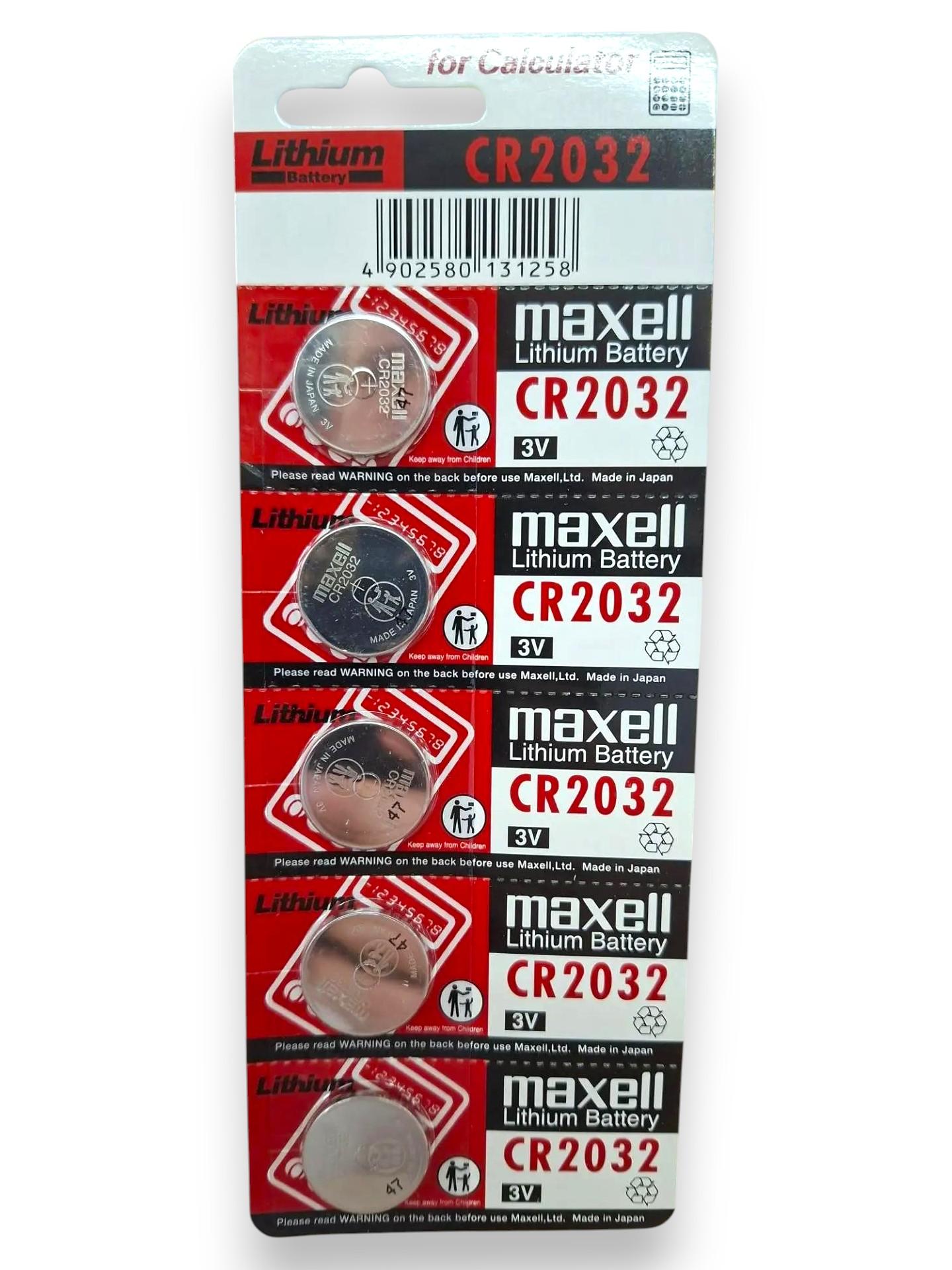 Дисковая батарейка Maxell CR2032 Lithium Battery 3v BL5 , 5шт.