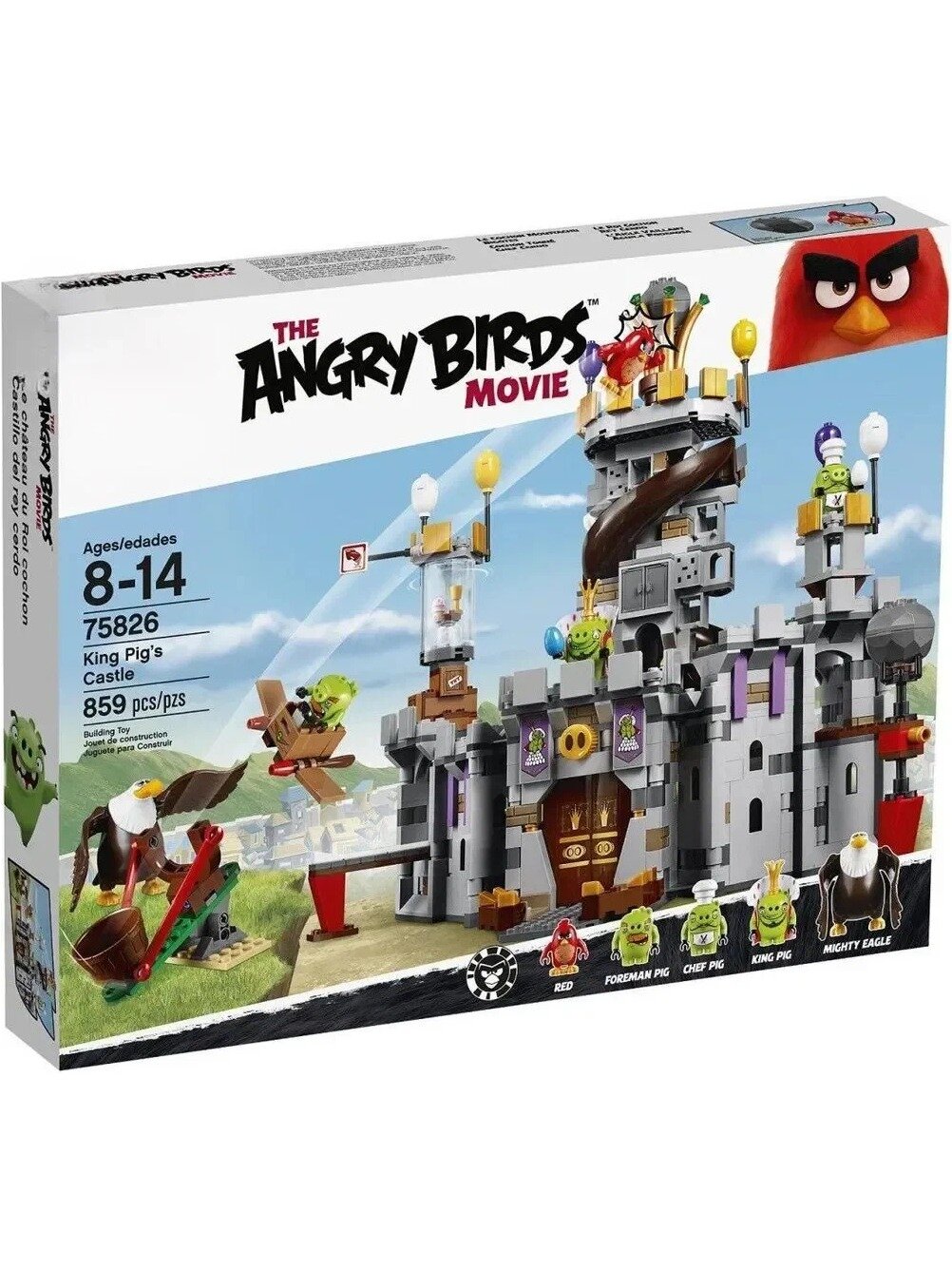 Конструктор Angry Birds замок короля свиней, 859 деталей, для детей от 6 лет