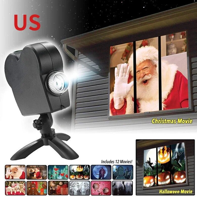 Проектор праздничный рождественский и хэллоуинский Projector-US