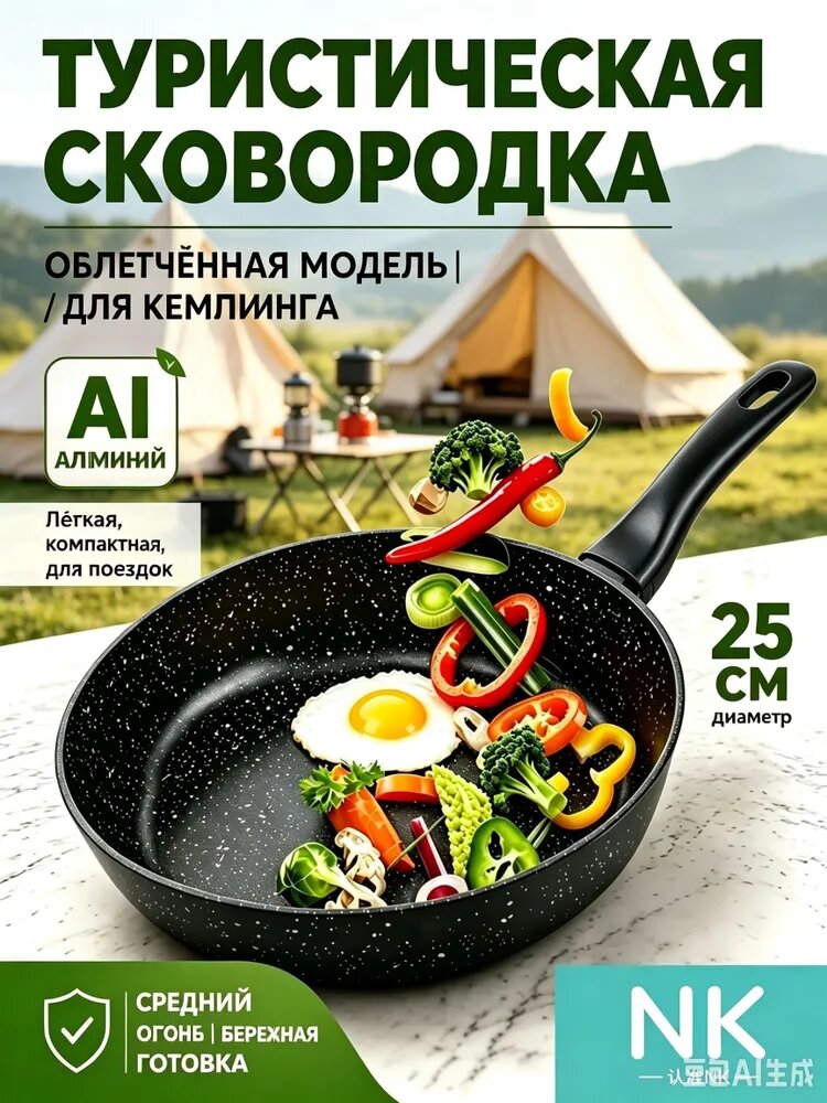 Сковорода для оладий 25 см 1 шт алюминий антипригарное покрытие