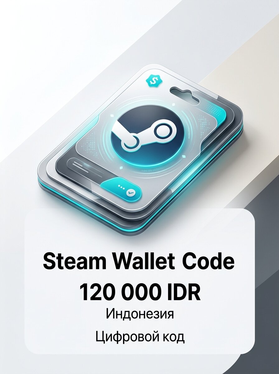 Подарочная карта Steam Wallet IDR 120000 для ПК, электронный ключ, регион Индонезия