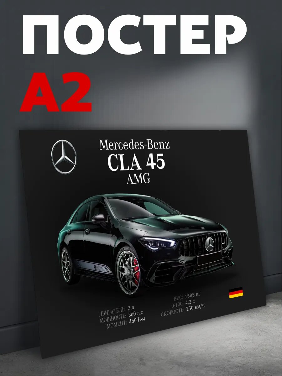 Постер на стену Mercedes-Benz CLA 45 AMG плакат А2