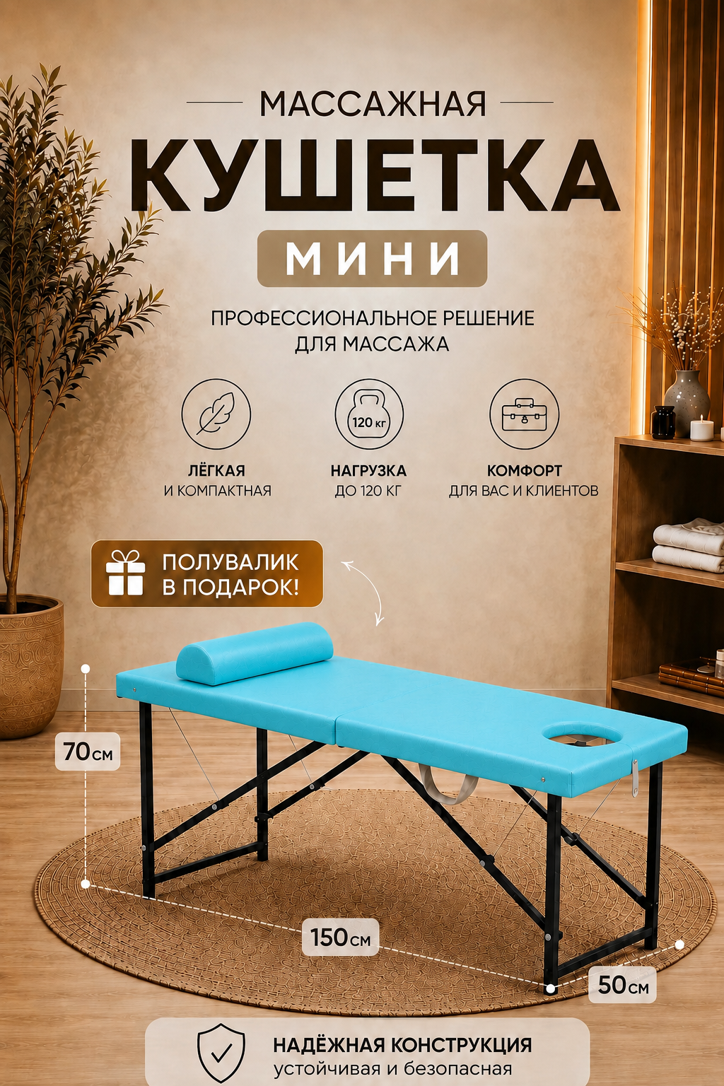 Кушетка-мини с вырезом, 150х50х70