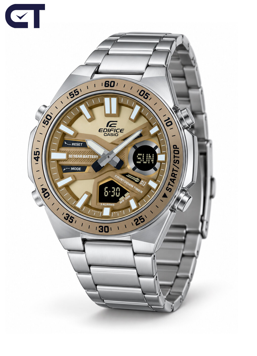 Наручные часы CASIO Edifice, коричневый — фото 1
