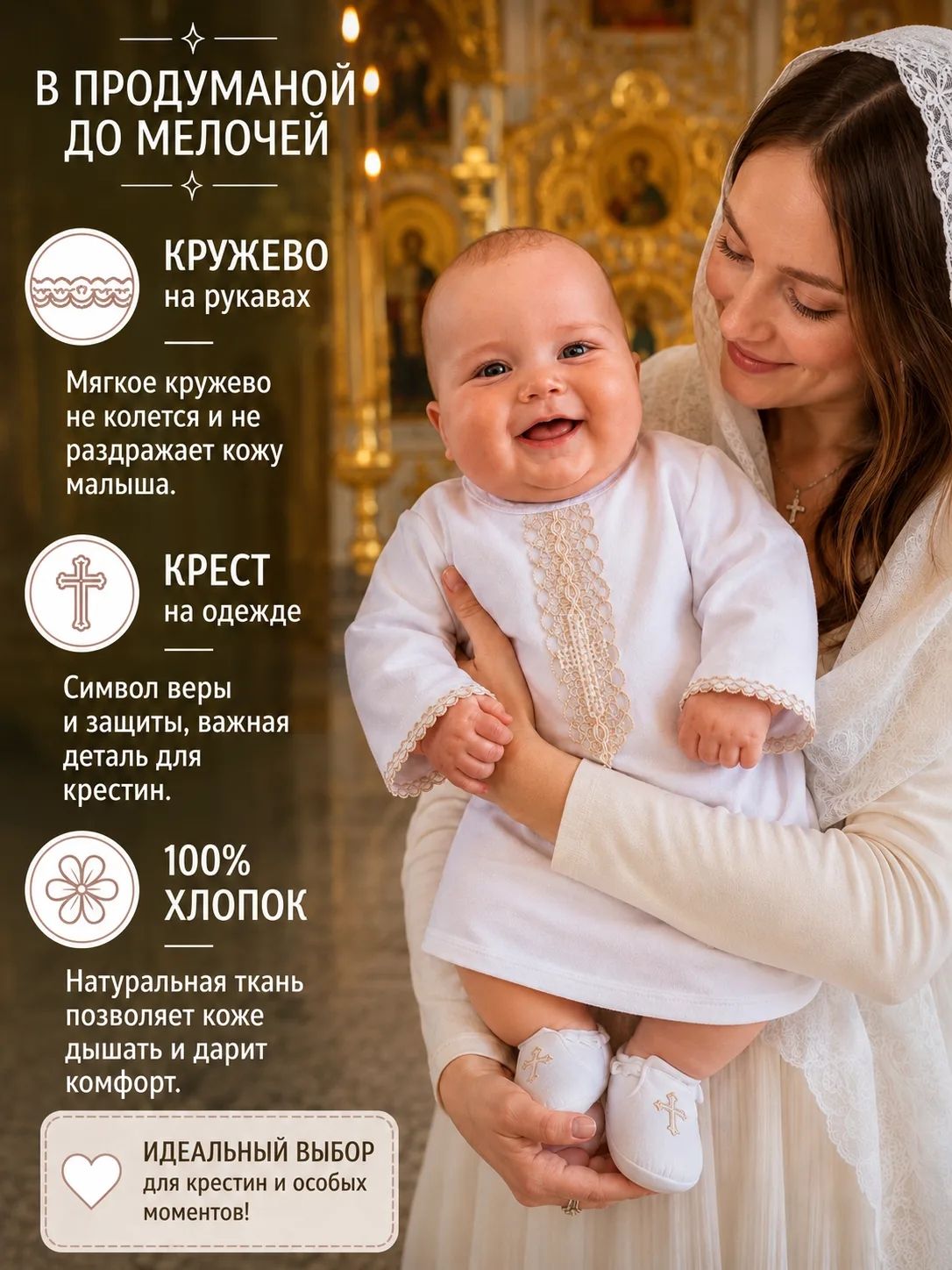 Одежда для крещения Крестильное — фото 1