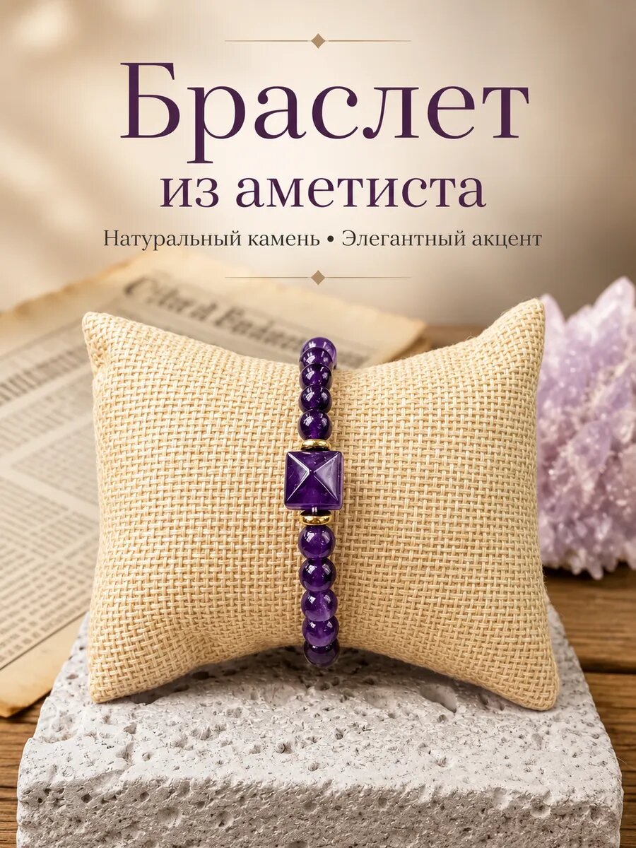 Браслет, аметист