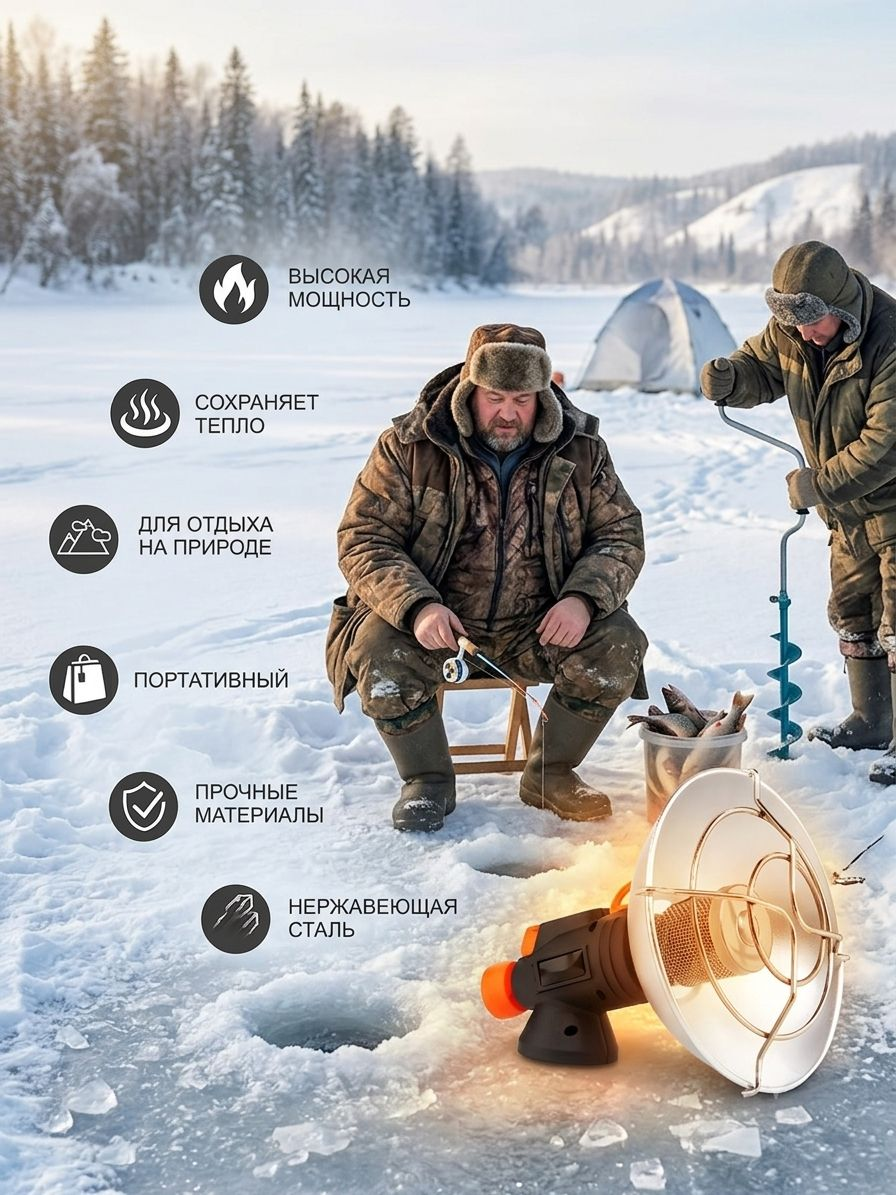 Портативный обогреватель для походов (грелка), газовый, с пьезоподжигом