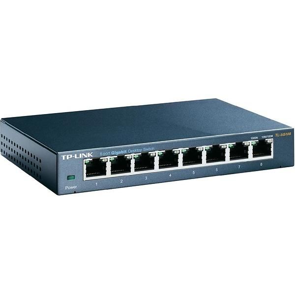 Коммутатор сетевой TP-Link TL-SG108, 8 портов, до 1 Гбит/с, неуправляемый