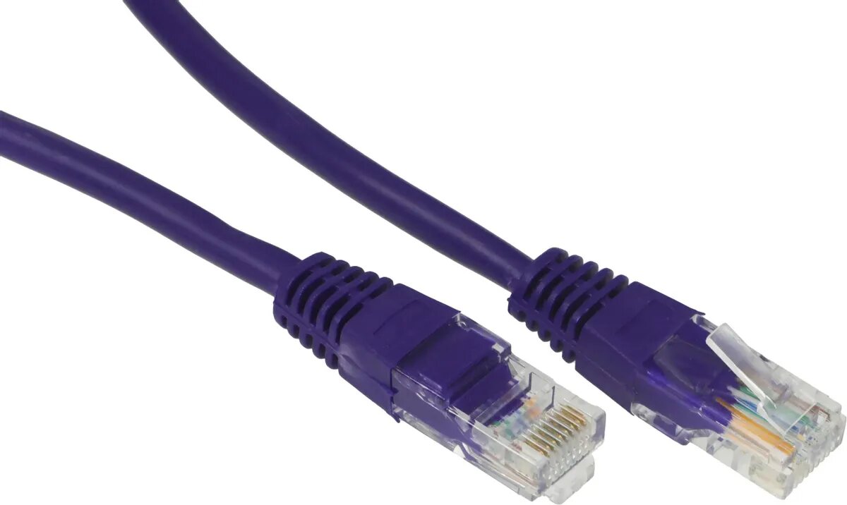 Патч-корд CABLEXPERT PP12-1M/V литой (molded), UTP, кат.5E, 1м, 4 пары, 26AWG, алюминий омедненный, многожильный, фиолетовый