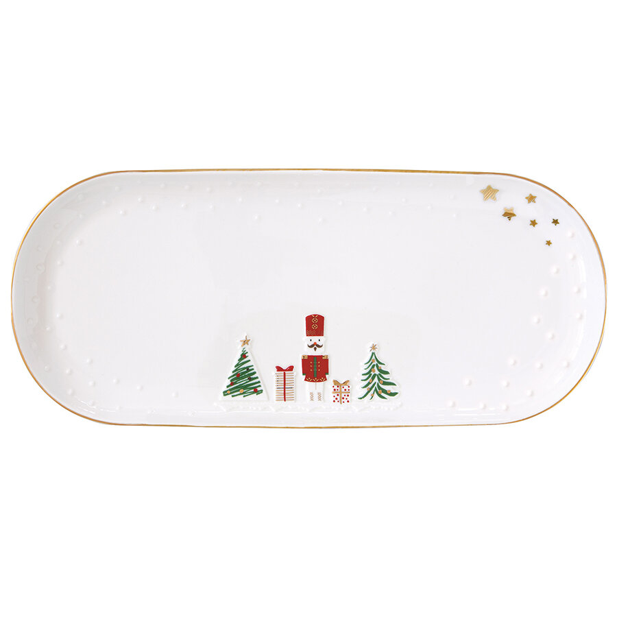 Блюдо сервировочное Let it snow 34х15 см новогоднее для закусок Easy Life R1344/LSNO