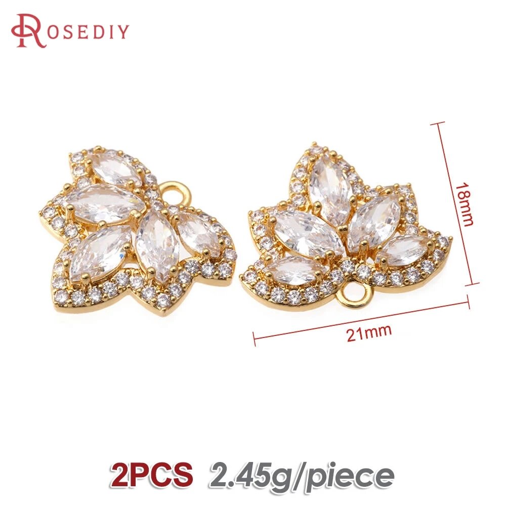 Подвески Rosediy в форме кленового листа из латуни 18К золото/серебро 17x17 мм 57511-18K Gold Color